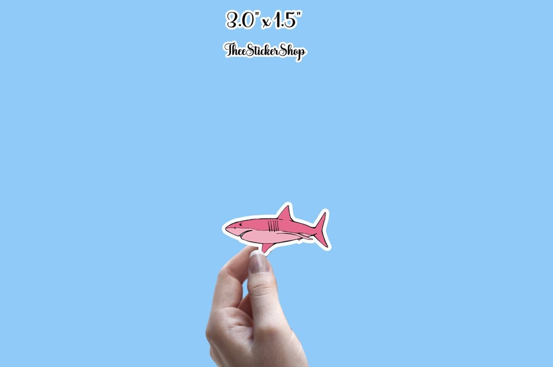 Pink Shark Sticker | Animal Sticker | Cute Sticker | Funny Sticker ...