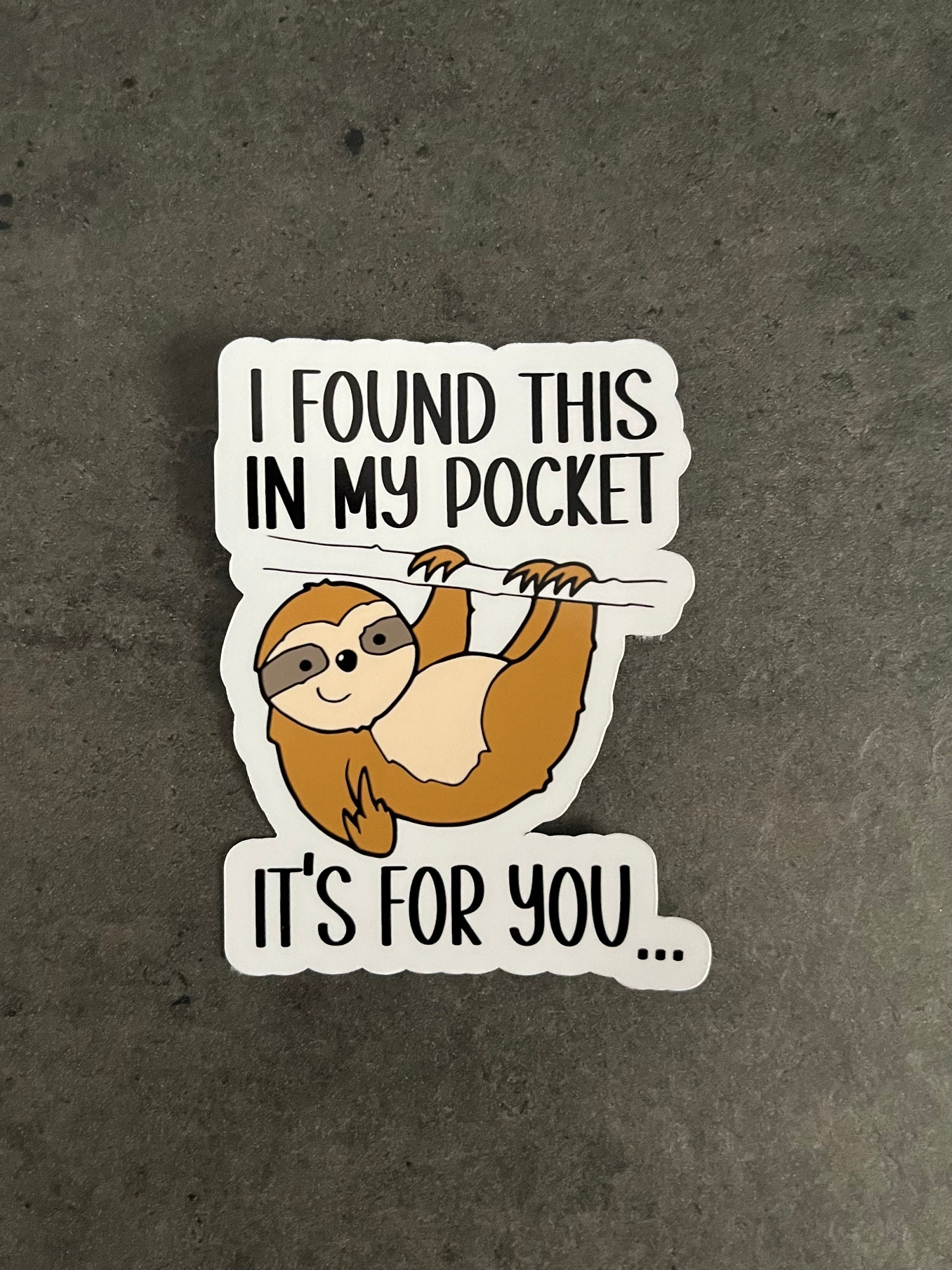 Sloth Middle Finger - Sticker | I Found This in My Pocket It's for You ...