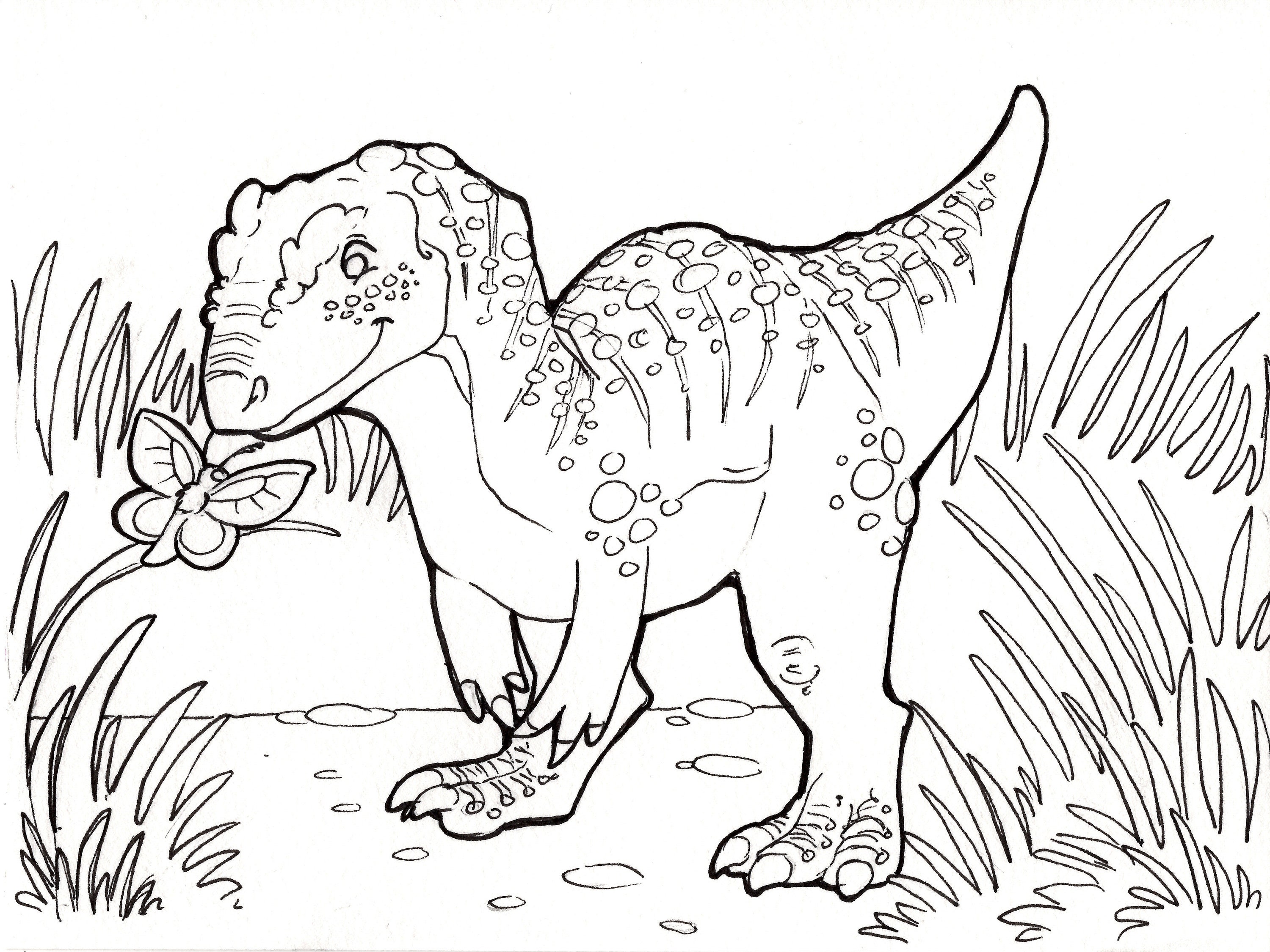 Dinosaur Coloring Page Allosaurus Printable Unique Hand Drawn Designs ...