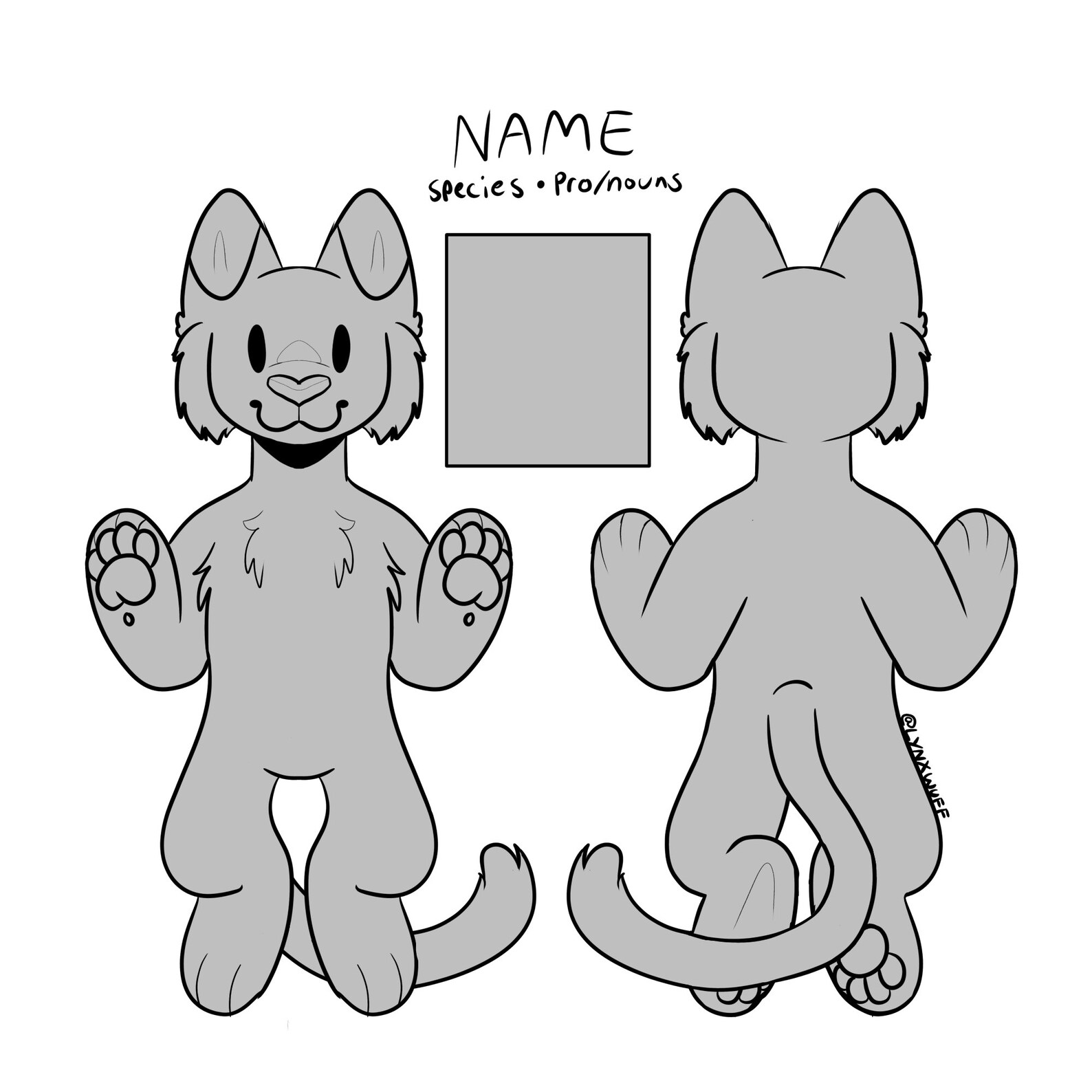 Simple Reference Sheet Canine Feline Base Furry Fursona - Etsy
