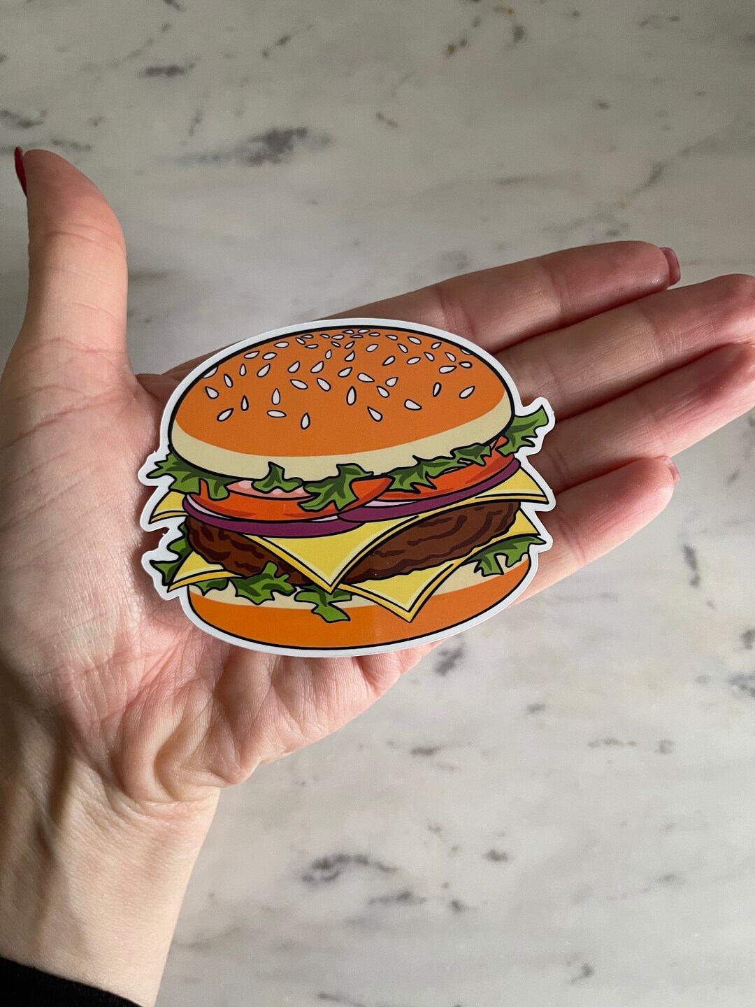 Jumbo Cheeseburger Glossy Vinyl Sticker Fast Food Cheese Burger Junk ...