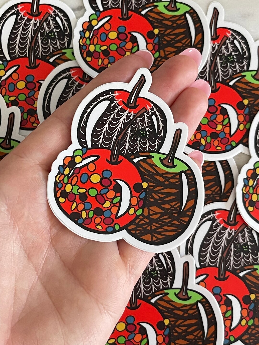 Candy Apple | Matte Vinyl Sticker - Etsy