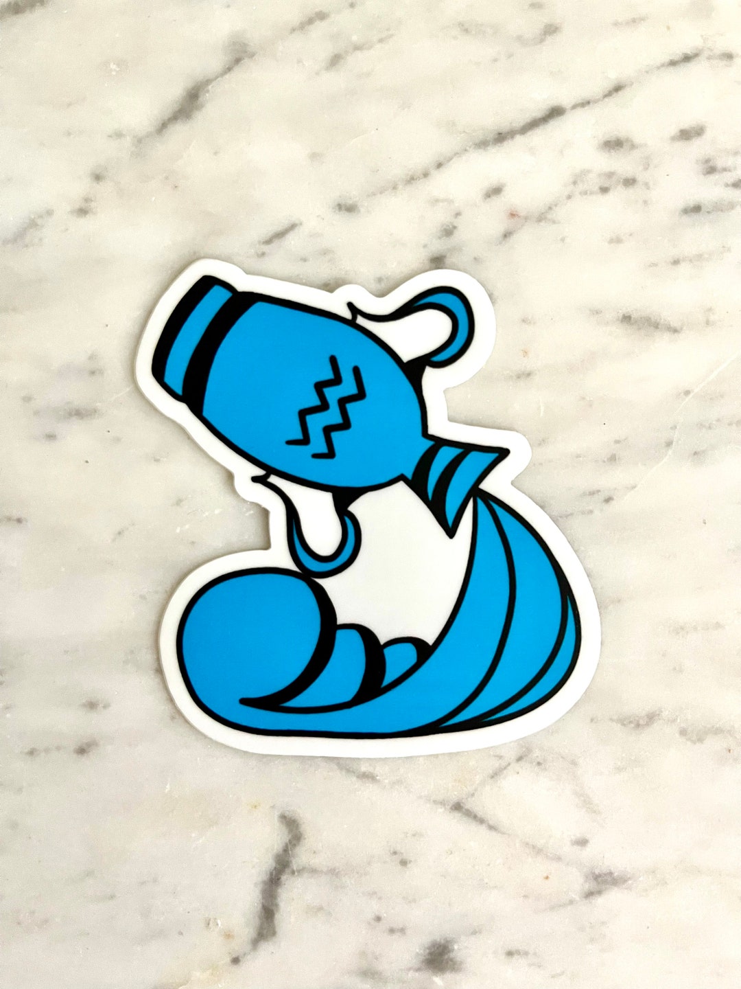 Aquarius Zodiac Sticker – Air Sign Water Bearer | Astrology Decal ...