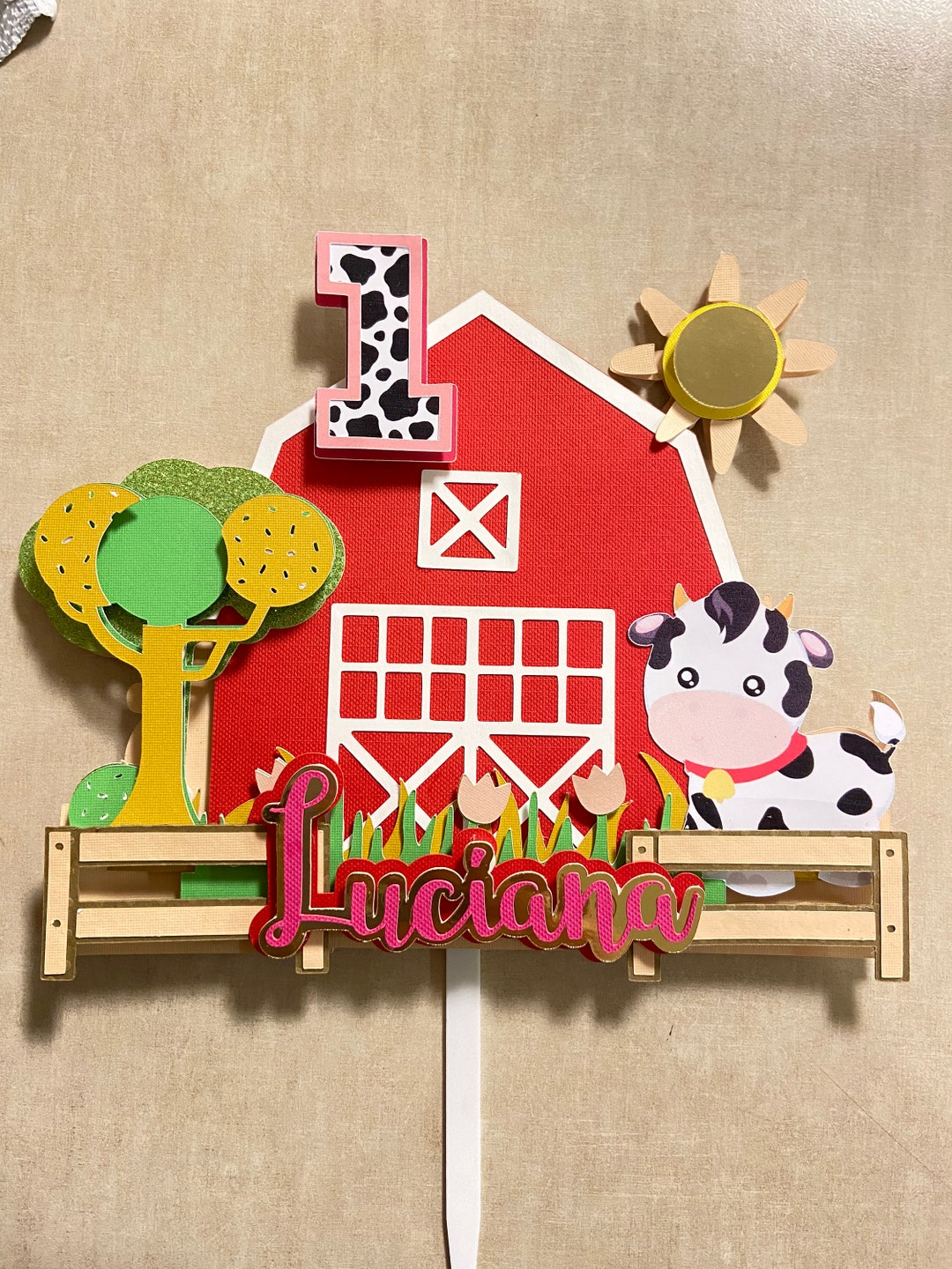 Farm Cake Topper Customized - Etsy