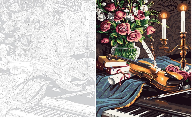 Adult Paint by Numbers Digital Download music - Etsy