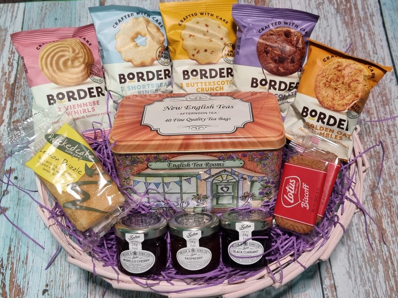 Afternoon Tea Gift Hamper: English Tea, Biscuits, Jam & Cake - Etsy Ireland