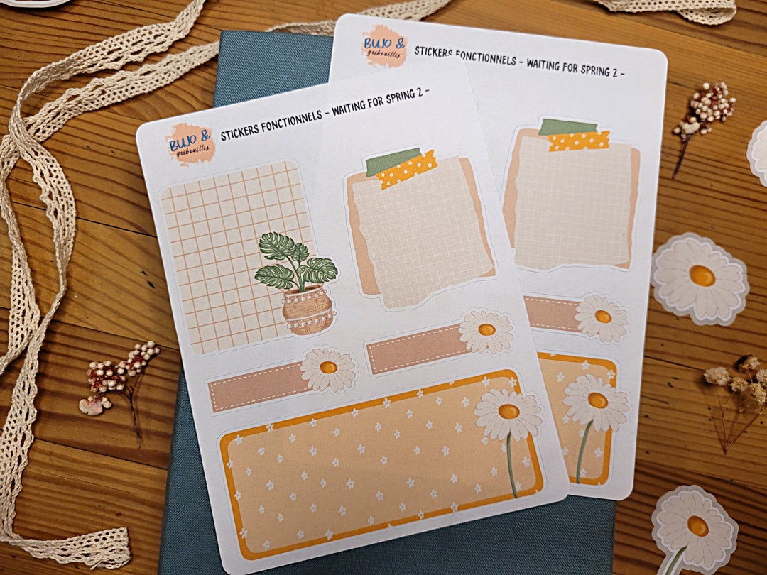 Functional Stickers Spring Frames for Bullet Journal and - Etsy