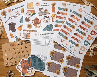 Fall Harvest Planner Stickers, Fall Truck Planner Stickers, Monthly ...
