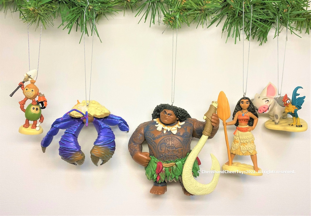 Disney Moana Christmas Ornament Set of 5 - Etsy