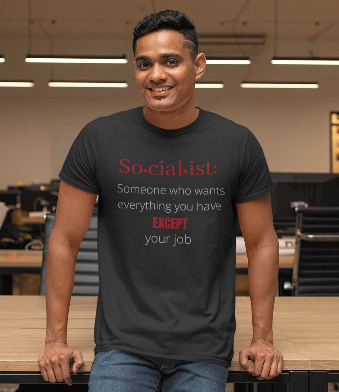 Funny Political Shirt Anti-socialist Pro Capitolism Socialism Anti-big ...