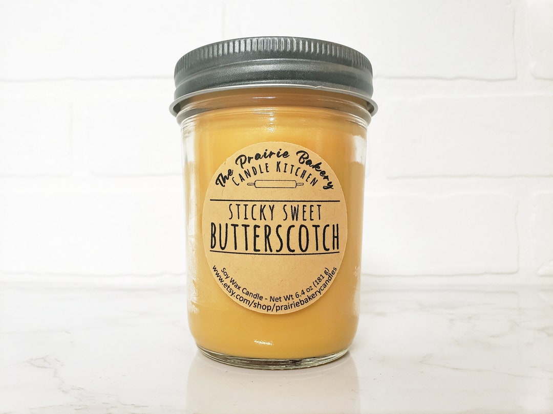 Sticky Sweet Butterscotch Scented Soy Wax Candle Delicious Sugary Candy ...