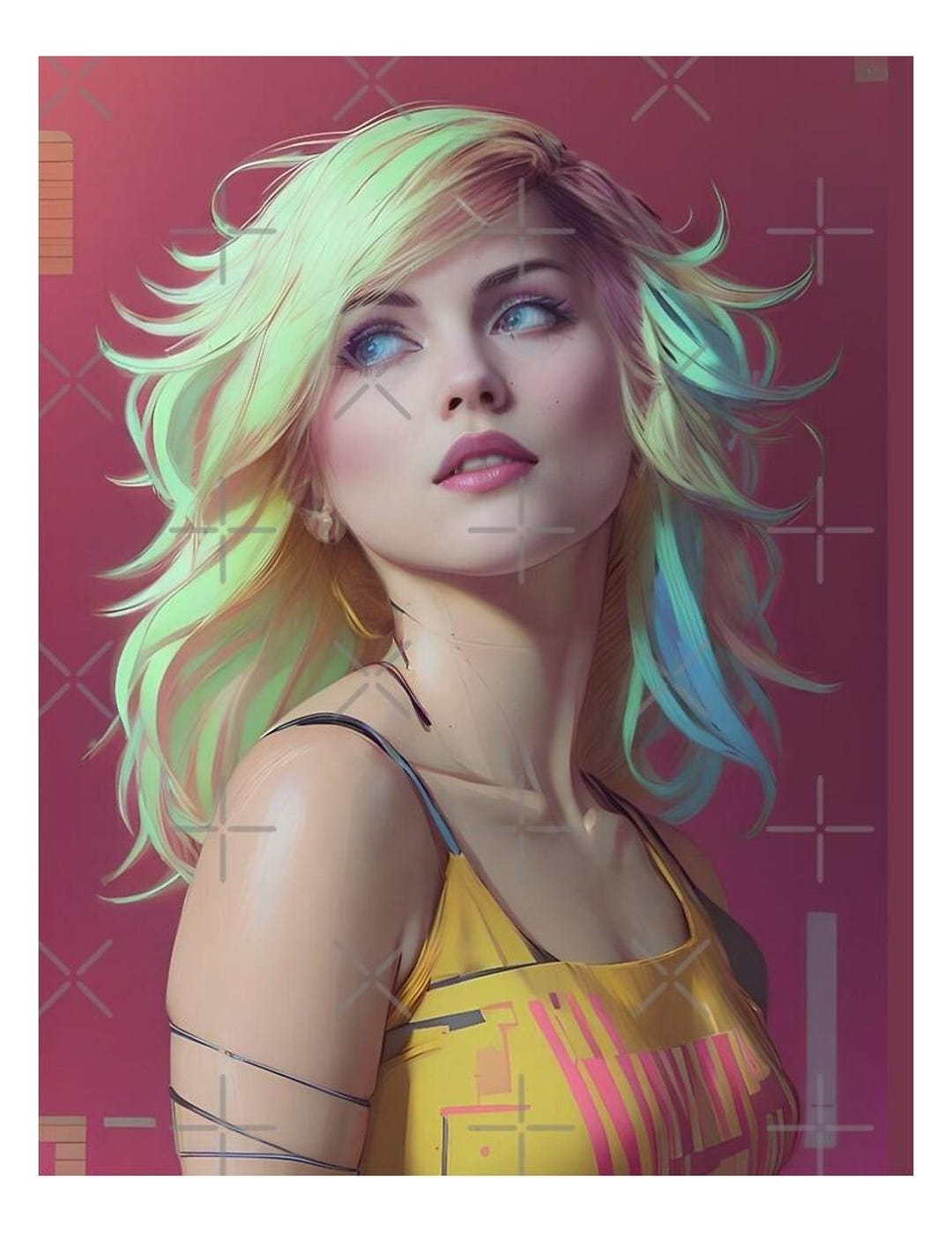 Blondie - Debbie Harry - Fan Art Print - Cyberpunk 80s - Version 2 - Etsy
