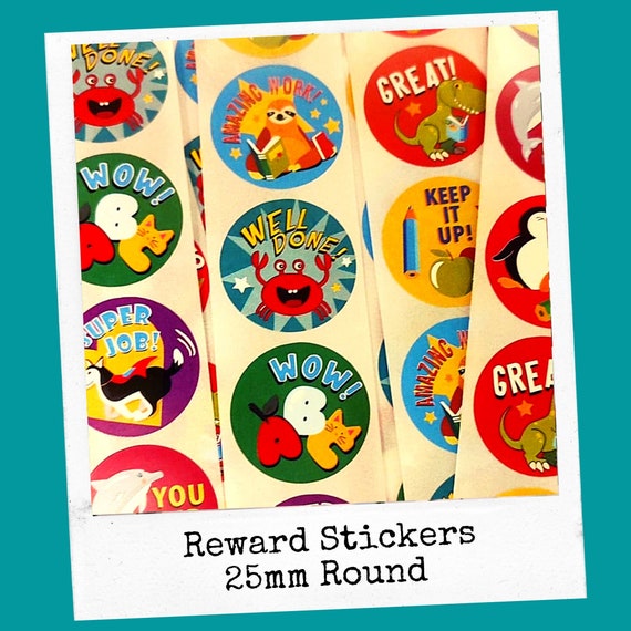 Cute Animal Reward Stickers School Kids Teachers 25 Mm Round - Etsy