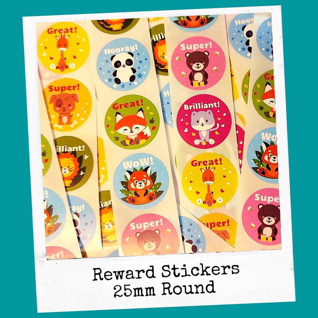 Reward Stickers School Kids Teachers 25 Mm Round Labels Motivation ...