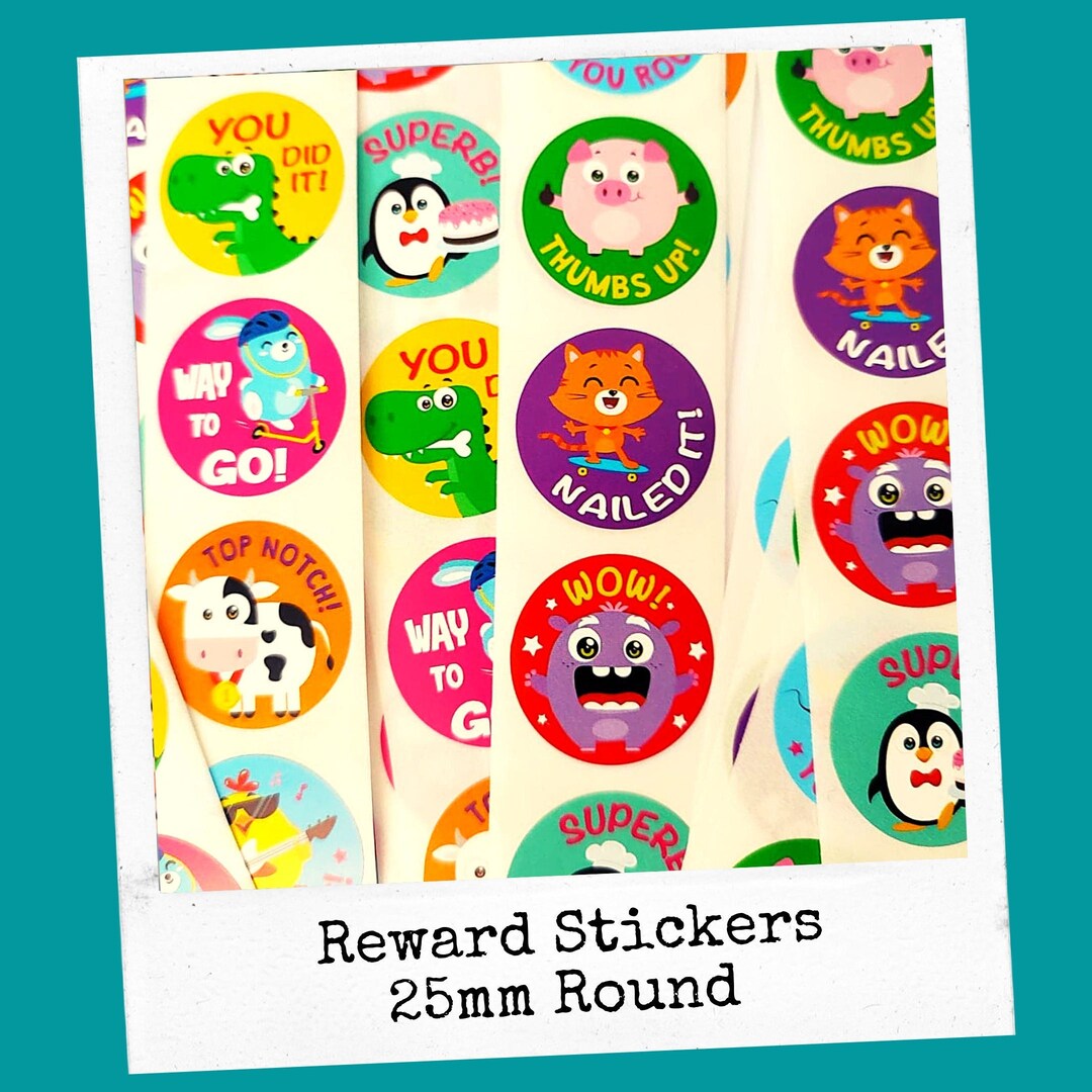Cute Animal Reward Stickers School Kids Teachers 25 Mm Round - Etsy
