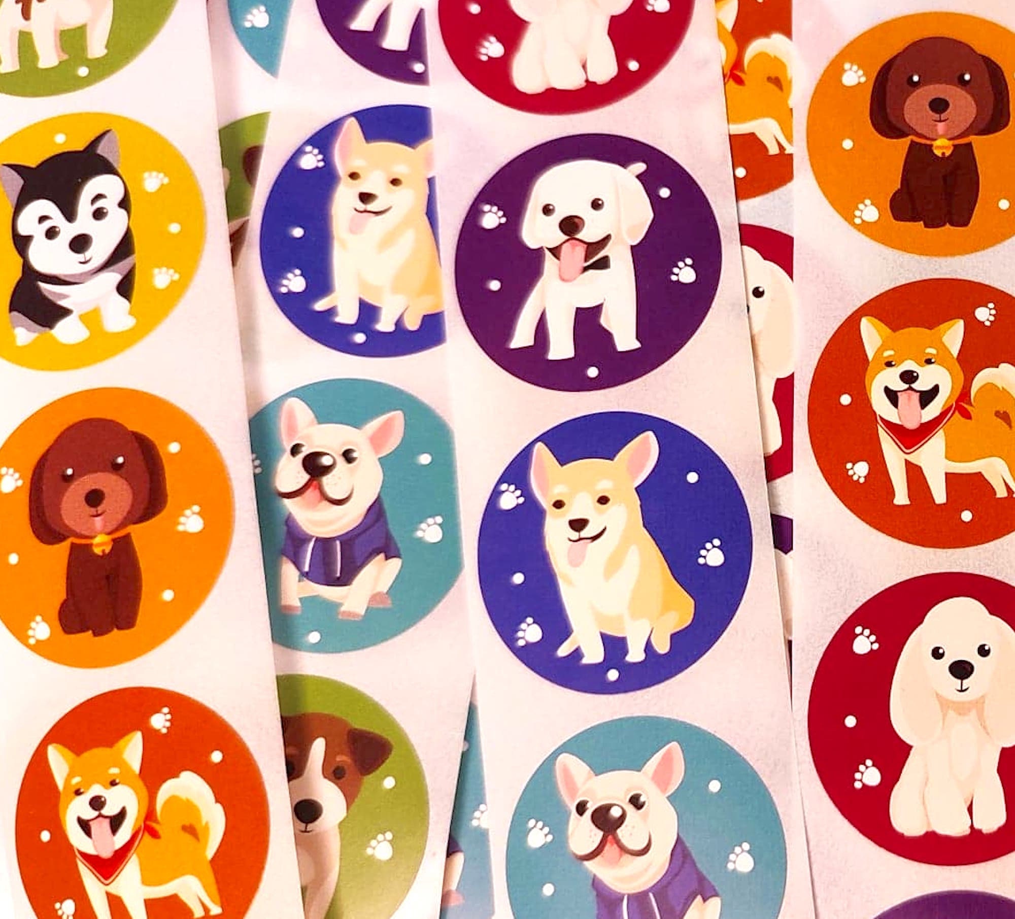 Dogs Puppies Reward Stickers School Kids Teachers 25 Mm Round Labels ...