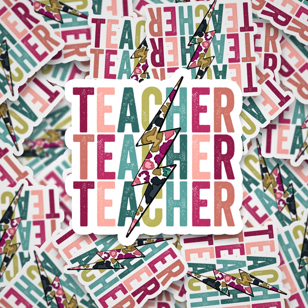 Teacher, Teacher Stickers, Teacher Stack, Lightning Bolt, Cup Stickers ...