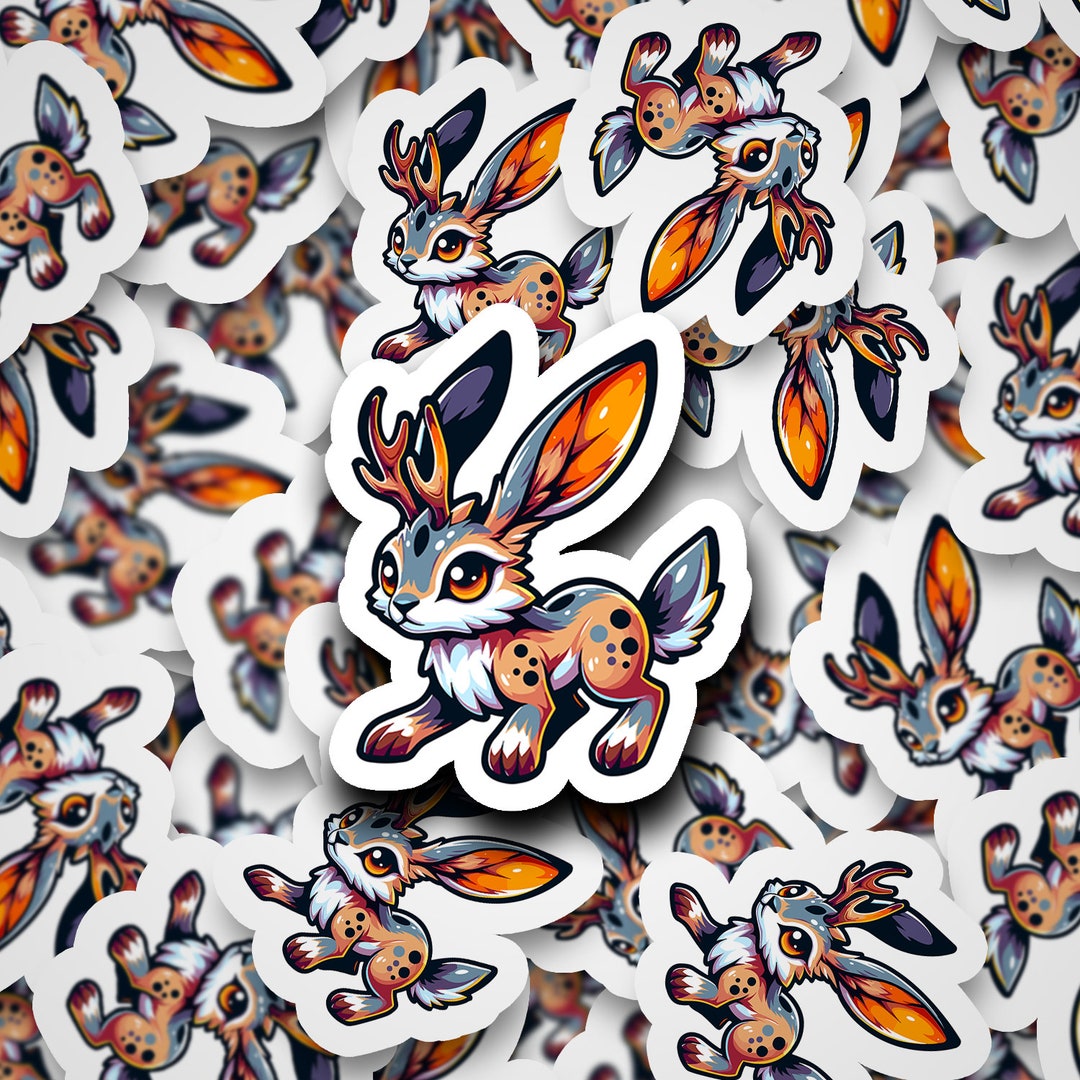 Jack-a-lope Sticker, Cryptid Sticker, Fantasy, Water Bottle Stickers ...