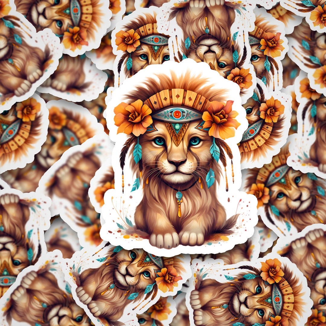 Tribal Lion, Tribal, Tribal Animals, Lion, Animals, Cup Stickers ...