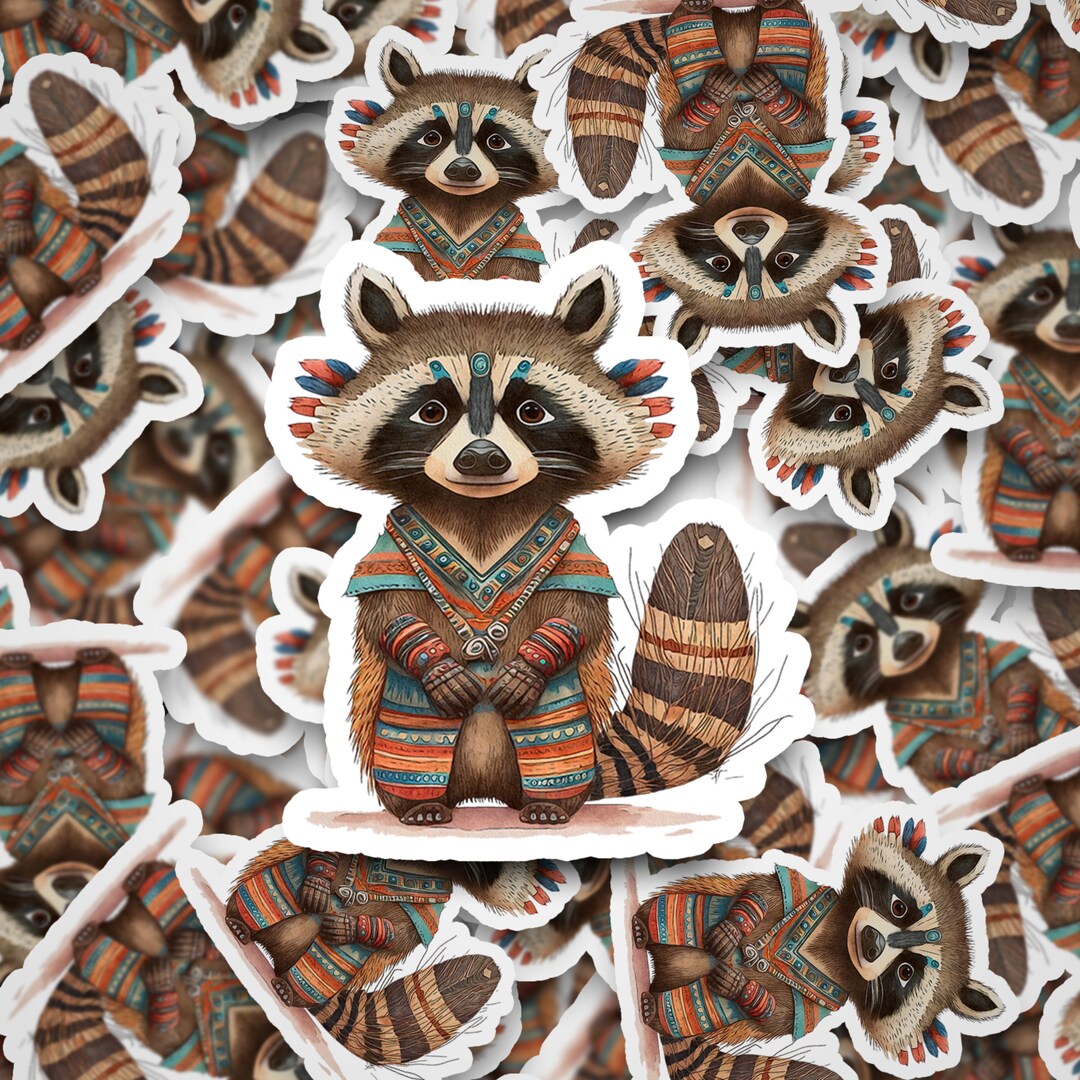 Tribal Raccoon, Tribal, Tribal Animals, Raccoon, Animals, Cup Stickers ...