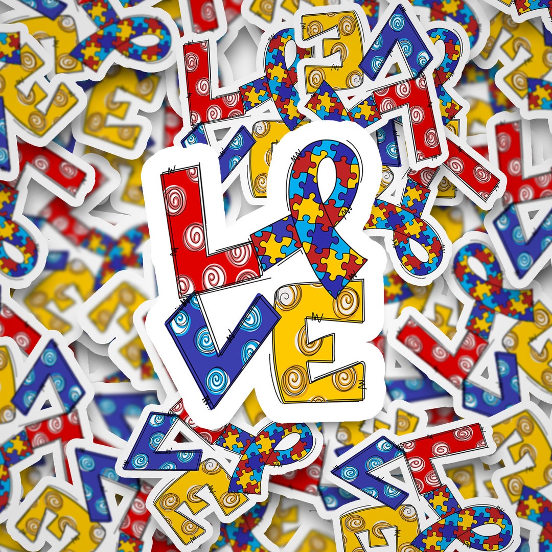 Love, Autism Love, Autism Ribbon, Autism Awareness Sticker, Autism ...