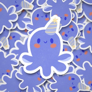 Octopus With Party Hat, Octopus, Cute Octopus, Sealife, Water Bottle ...