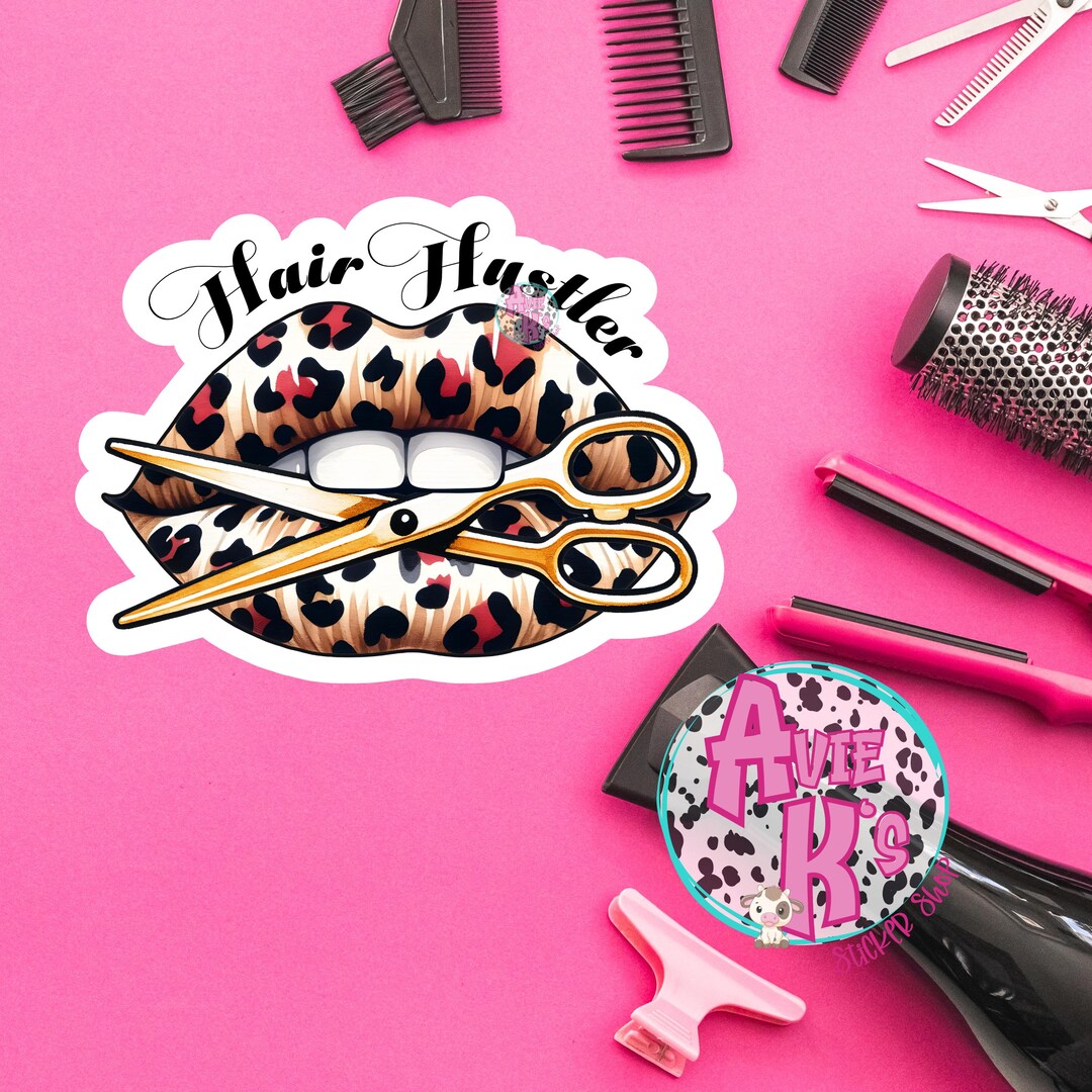 Hair Hustler, Hair Stylist, Hair, Stylist, Leopard Lips, Cup Stickers ...