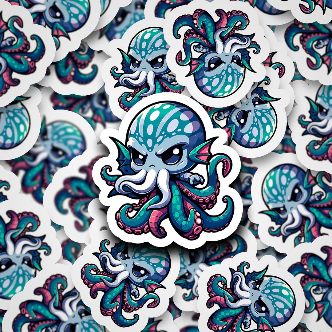 Kraken Sticker, Cryptids, Cryptid Sticker, Fantasy, Water Bottle ...