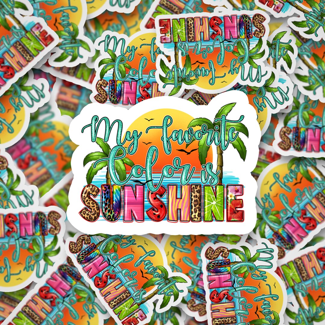 My Favorite Color is Sunshine, Summer, Waterproof, Sticker, Die-cut ...