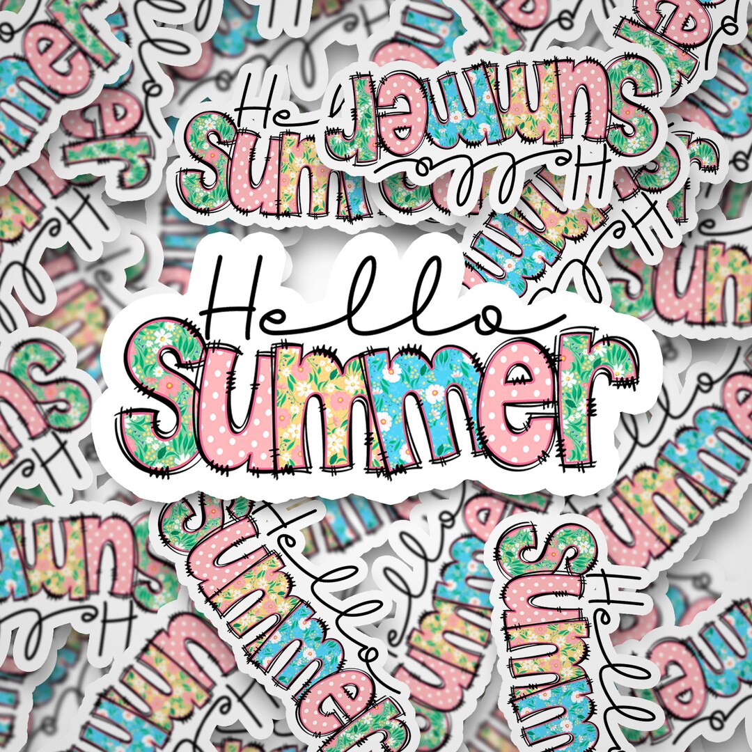 Hello Summer Sticker, Summer, Pastel, Hello, Summertime, Vacation, Die ...