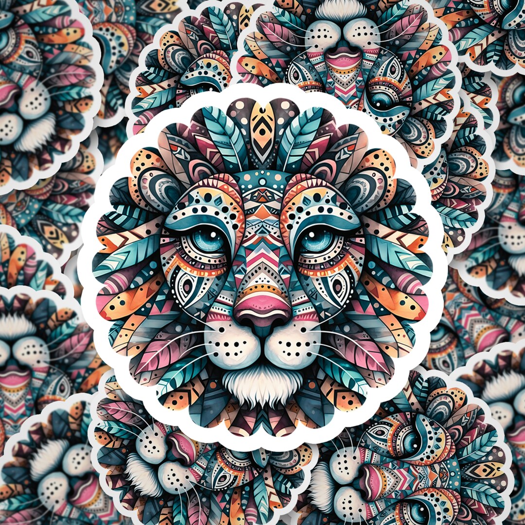 Tribal Lion, Tribal, Tribal Animals, Lion, Animals, Cup Stickers ...