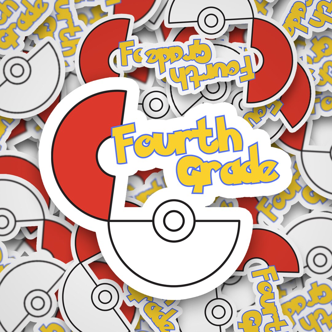 Fourth Grade, Kids, School, Sticker, Cartoon, Waterproof, Die-cut ...