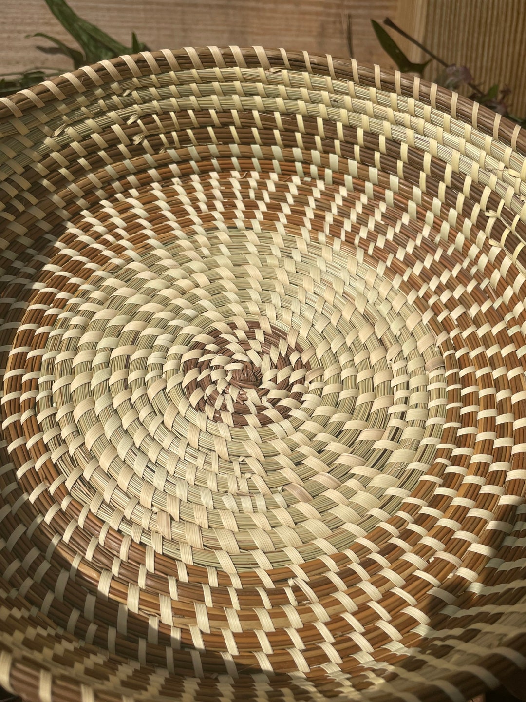 Two Loop Handle Basket (sweetgrass Bottom) - Etsy