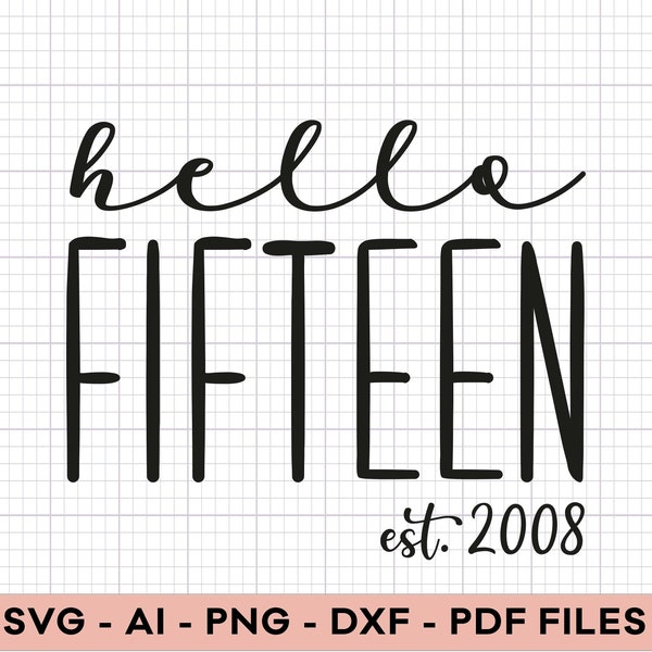Fifteen Svg - Etsy