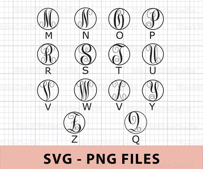 Keychain Monogram Svg Bundle Monogram Alphabet Svg Cut File - Etsy