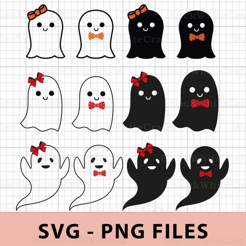 Cute Ghost SVG SVG Cut File for Halloween DIY Kid Shirt - Etsy