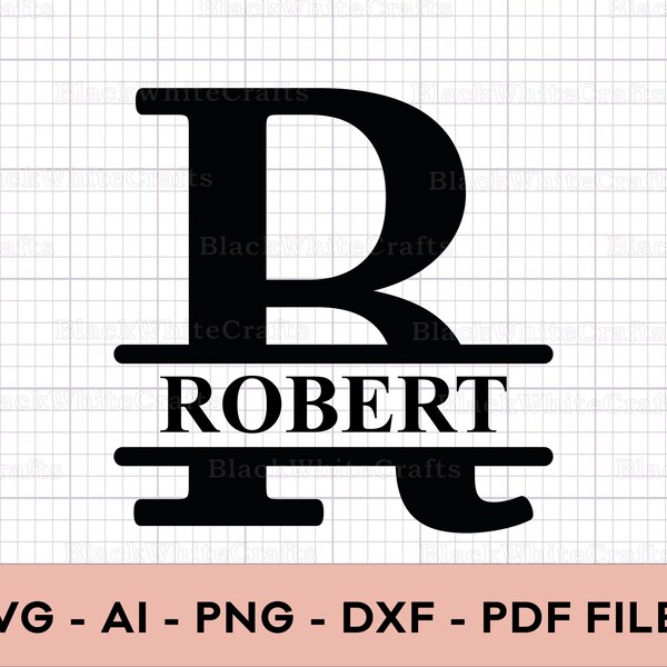 Split Monogram Alphabet Svg - Etsy