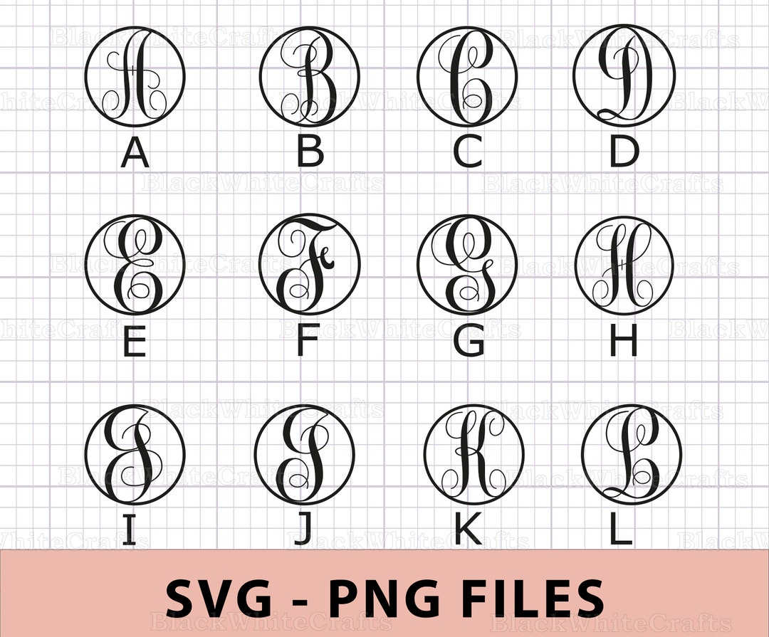 Keychain Monogram Svg Bundle, Monogram Alphabet Svg, Cut File for ...