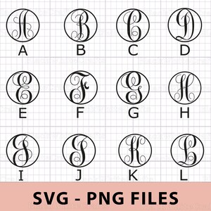Keychain Monogram Svg Bundle, Monogram Alphabet Svg, Cut File for ...