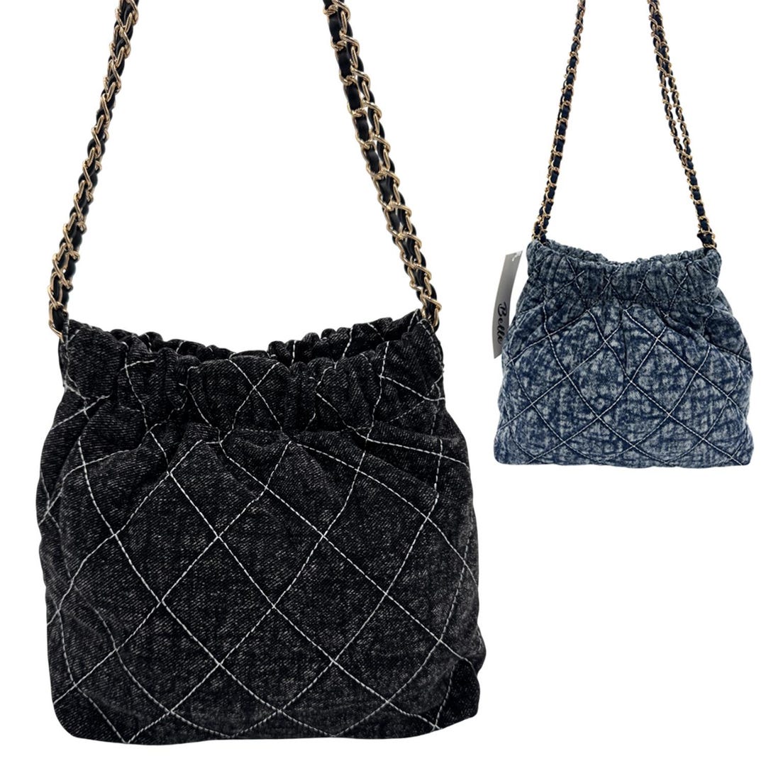 Ladies Rowan Washed Denim Shoulder Bag Across Body Bag Womens Versatile ...