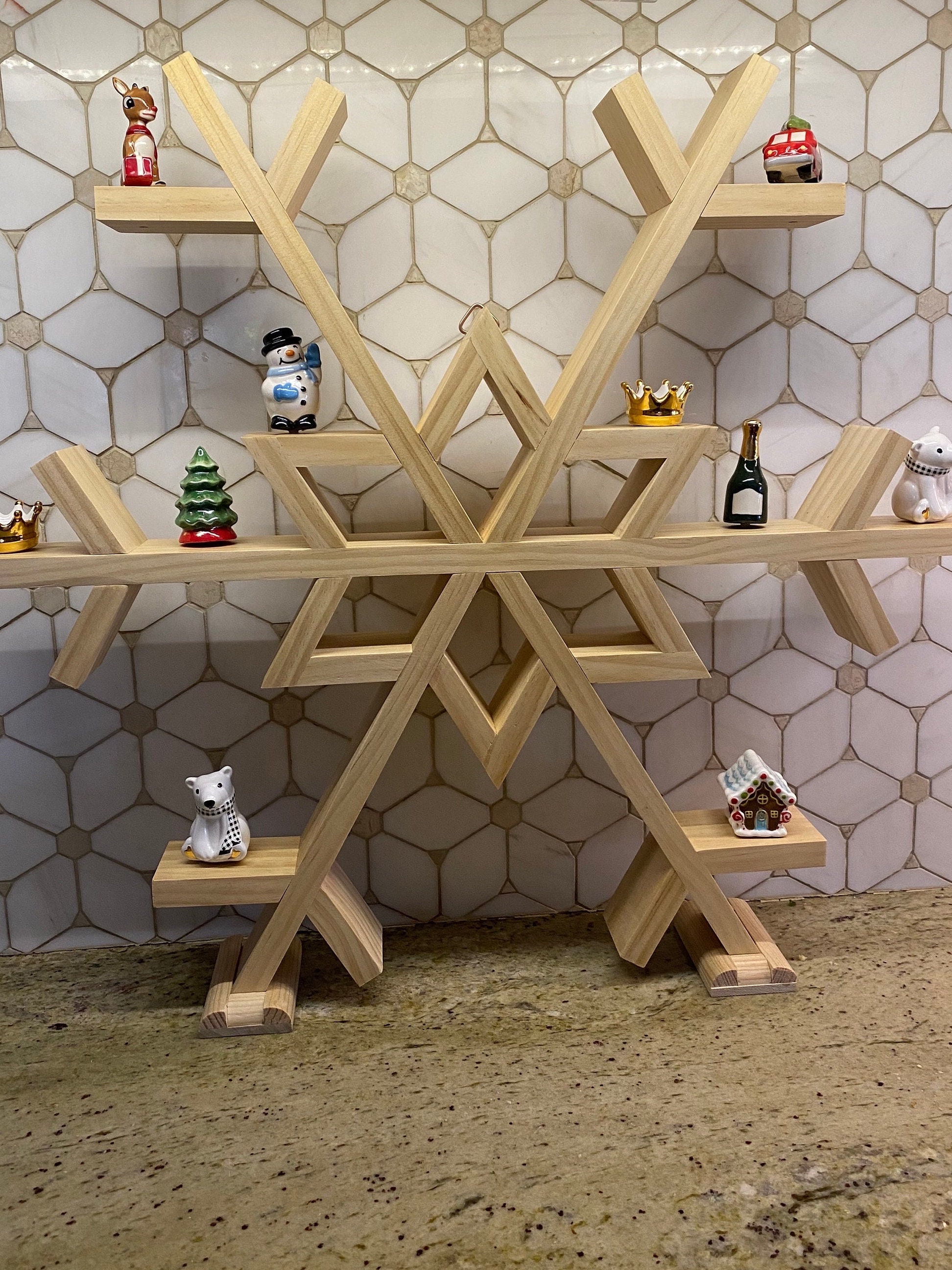 Wooden Snowflake Shelf for Nora Fleming Mini Display - Etsy