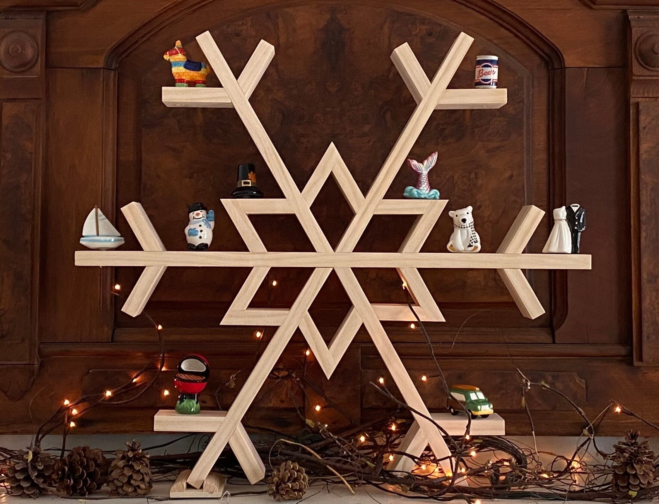 Wooden Snowflake Shelf for Nora Fleming Mini Display - Etsy