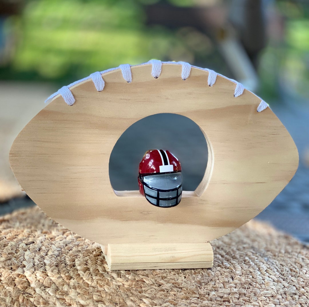 Hand Cut College Football Helmet Display Stand for Nora Fleming Mini ...