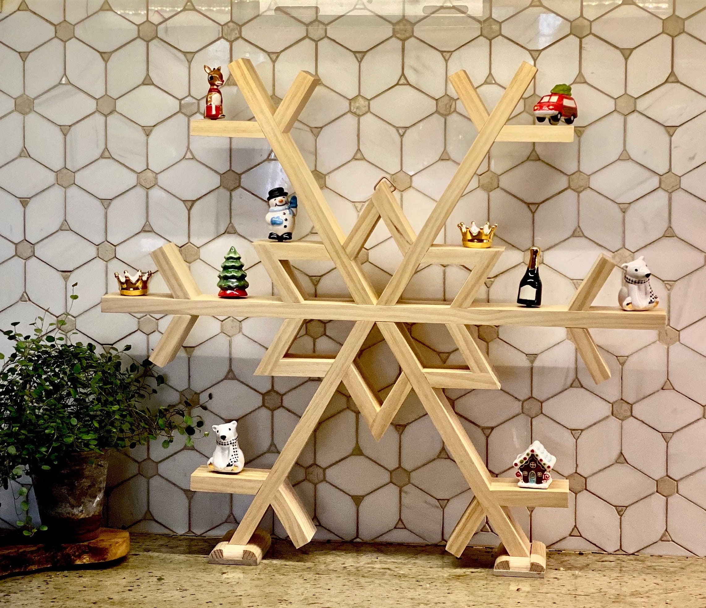 Wooden Snowflake Shelf for Nora Fleming Mini Display - Etsy