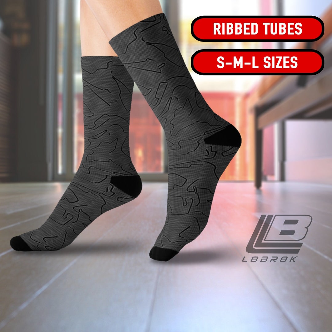 L8BR8K Grand Prix Tracks Tube Socks Ribbed Socks Racing Apparel - Etsy