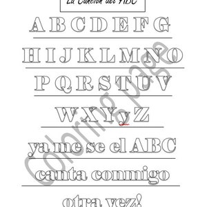 ABC Song in English and Spanish - Etsy