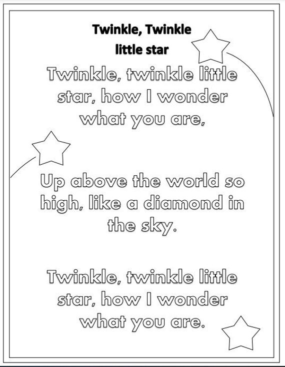 Easy Song Coloring Page for Kids | Etsy