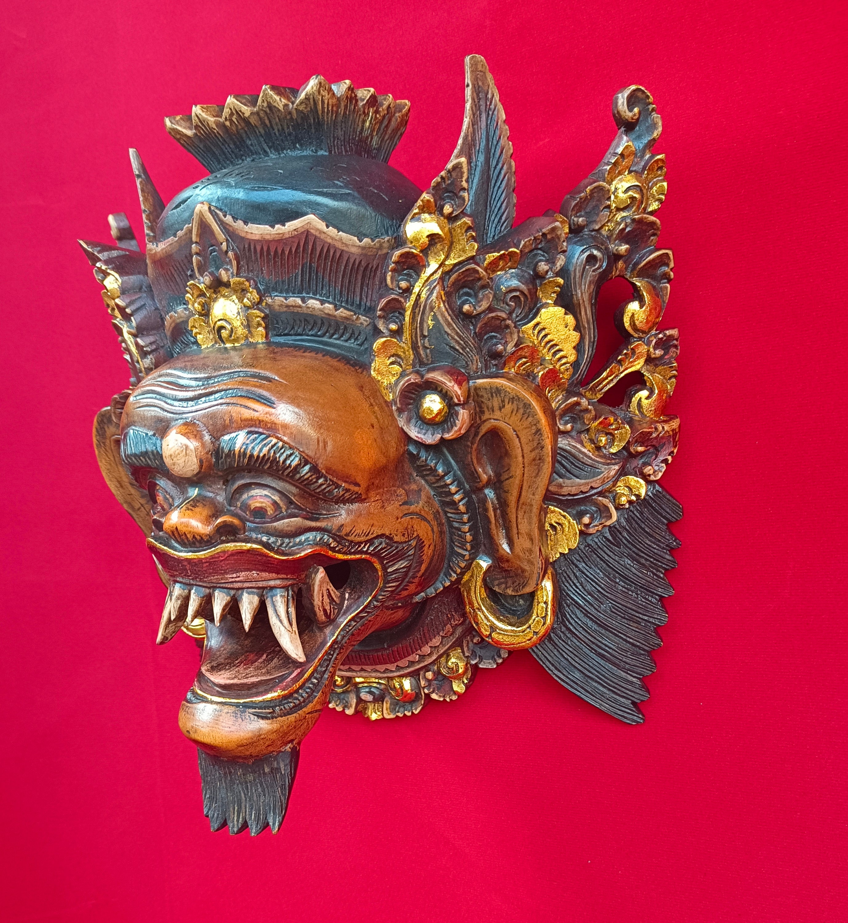 Bali Wood Mask Wall Hanging Bali Barong Wood Mask Wooden - Etsy
