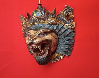 Wooden Balinese Mask - Etsy