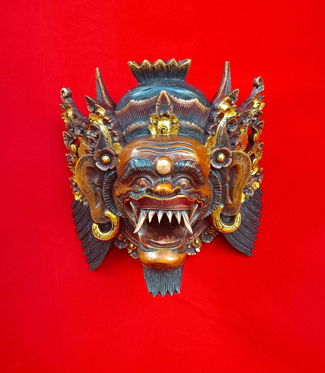 Bali Wood Mask Wall Hanging Bali Barong Wood Mask Wooden - Etsy